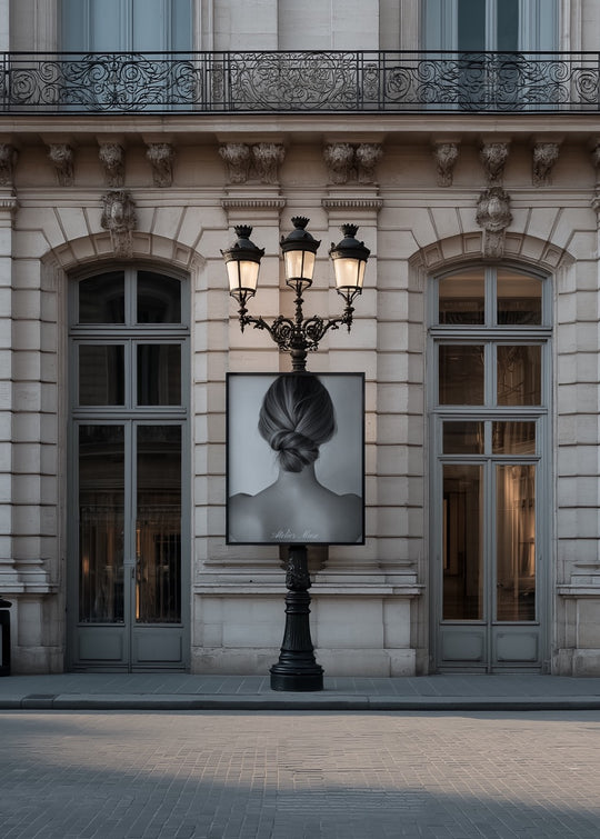 Parisian Street Hanging Billboard Mockup for Branding · Studio Blanche