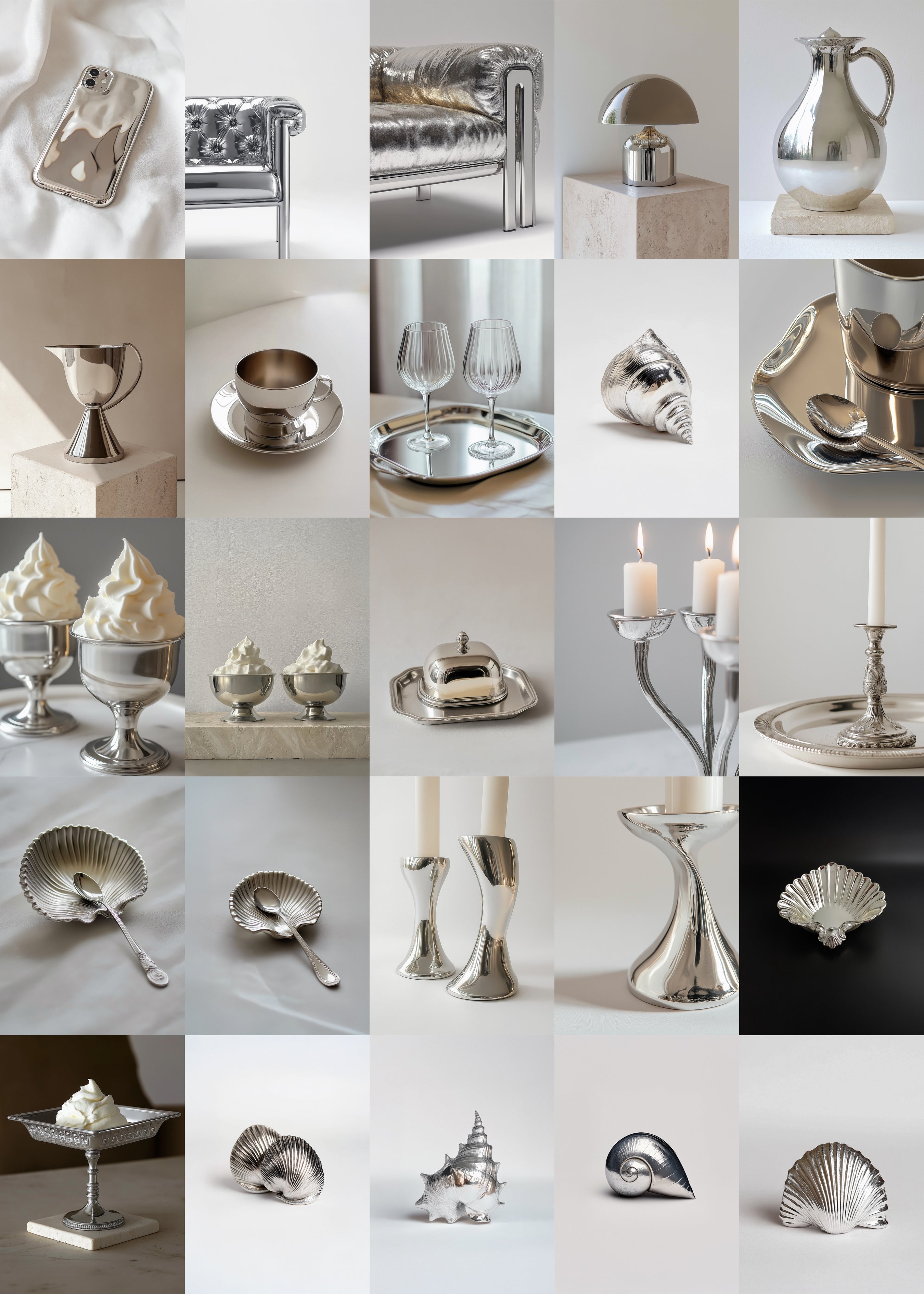 Silver Colour Collection of Aesthetic Stock Images · Studio Blanche